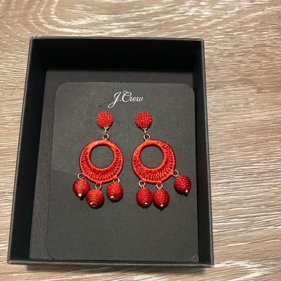 J. Crew | Jewelry | Red Jcrew Earrings | Poshmark